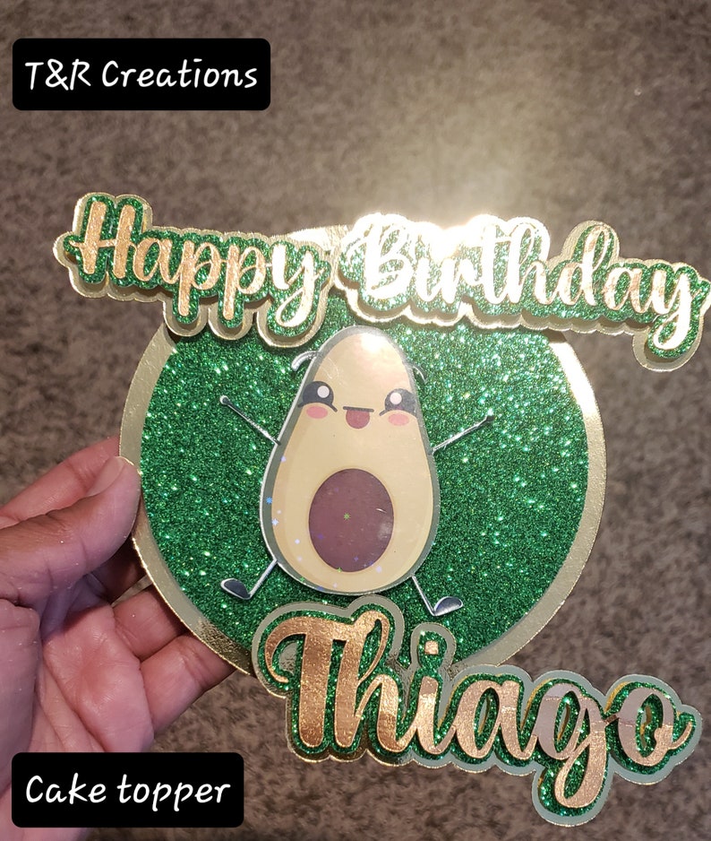 Topper de pastel personalizado Aguacate. Primer año. Uno - Etsy México