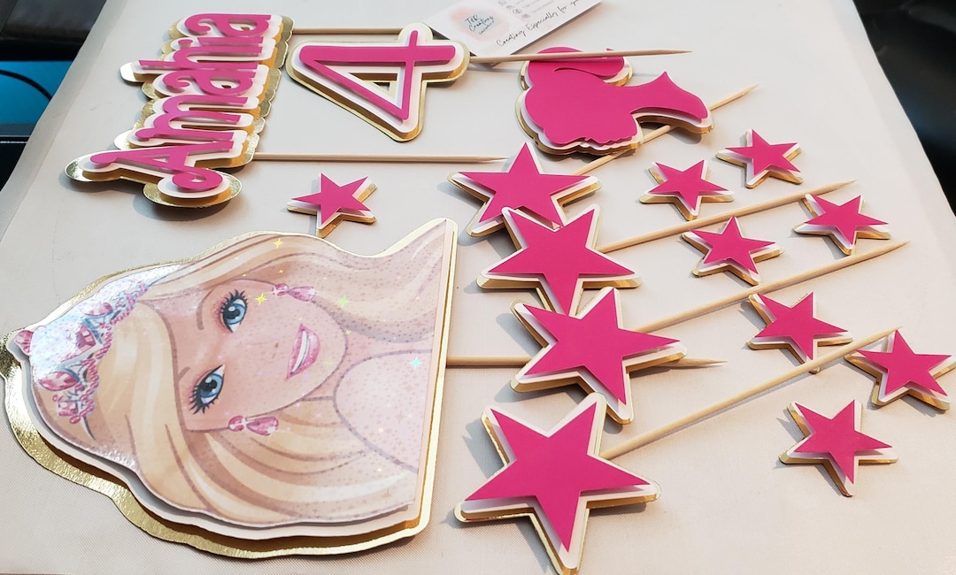 Cake/ Personalized Cake Topper-barbi Party Barbi New Barbi / Birthday ...