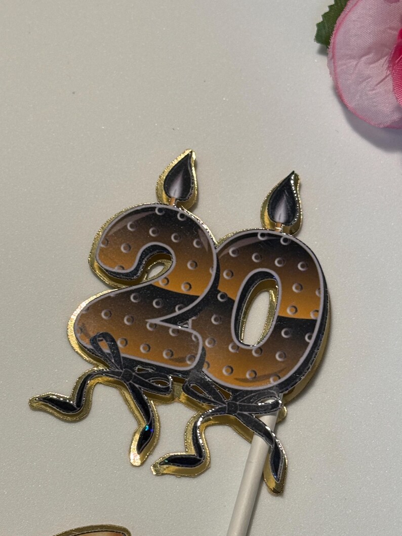 Black Bow Cake Topper Personalized– Birthday Decoration for Girls ...