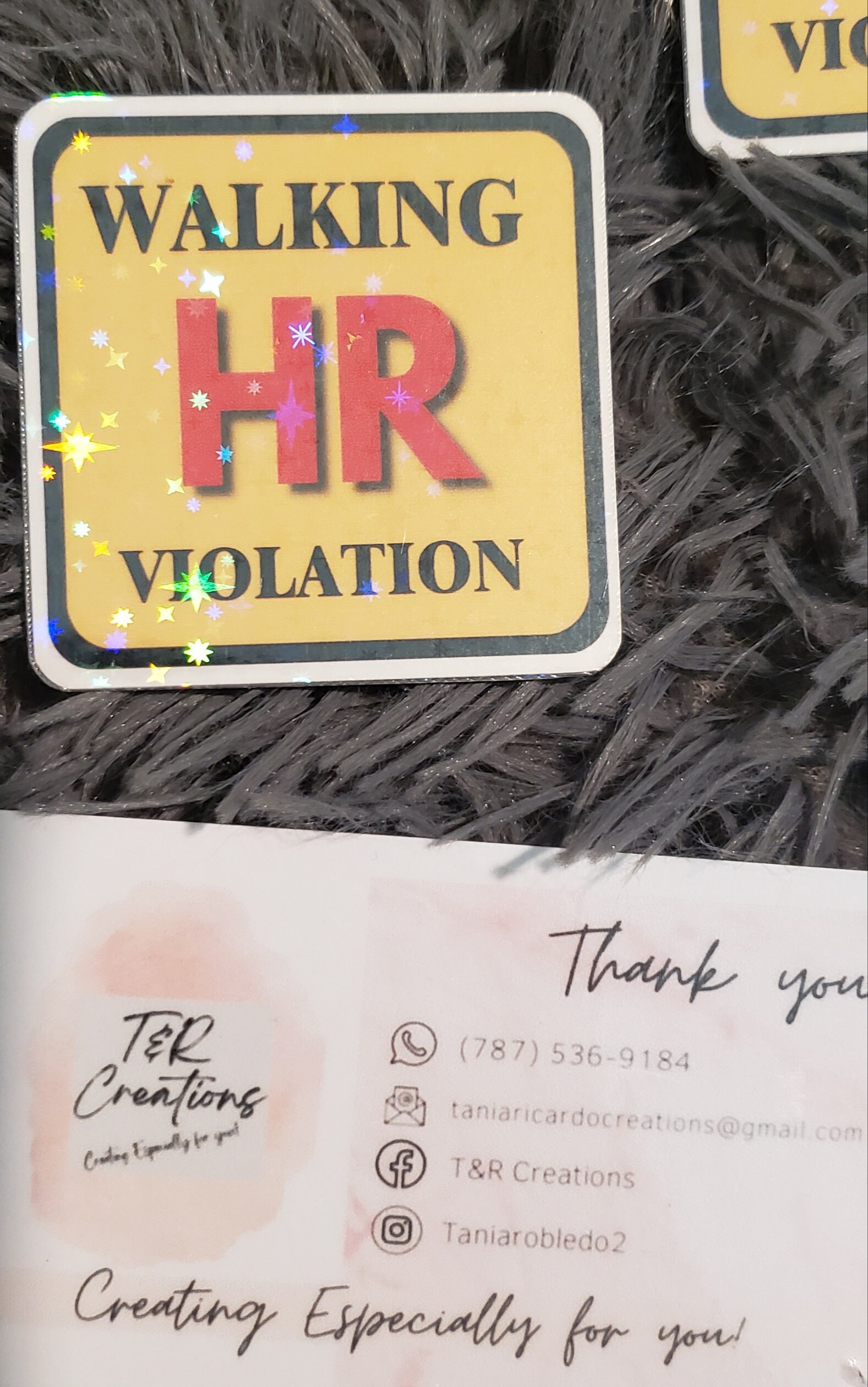Pegatina De Vinilo Holográfica Walking HR Violation. - Etsy