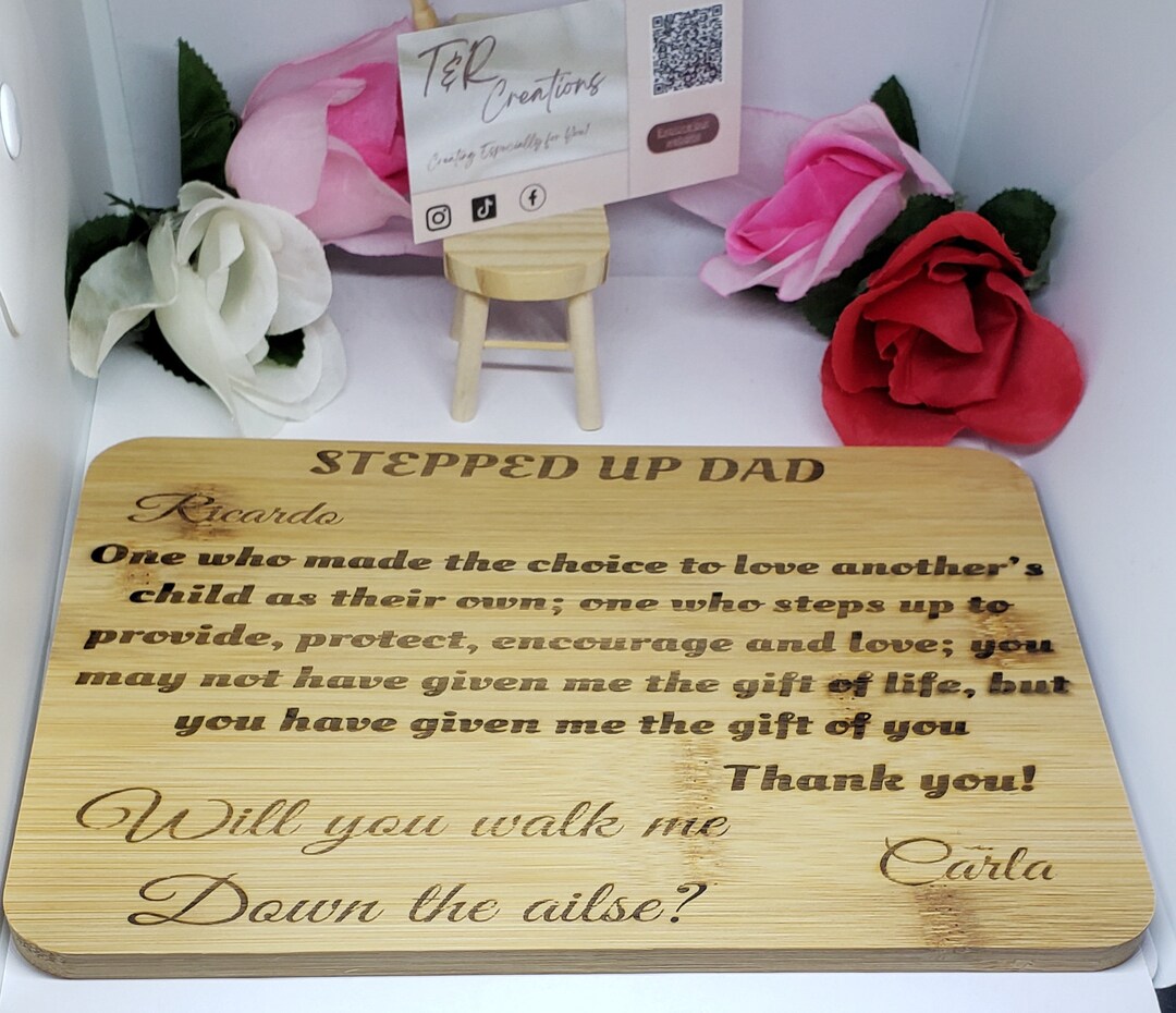 Stepped up Dad Wooden Sign Stepfather Wooden Sign Desk Wall Decor ...