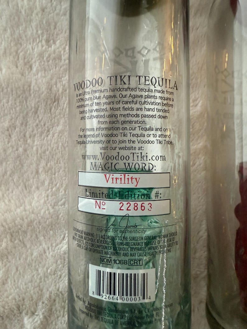 Rare Voodoo Tiki Tequila Bottles – Hand-carved Glass Sculptures Inside ...
