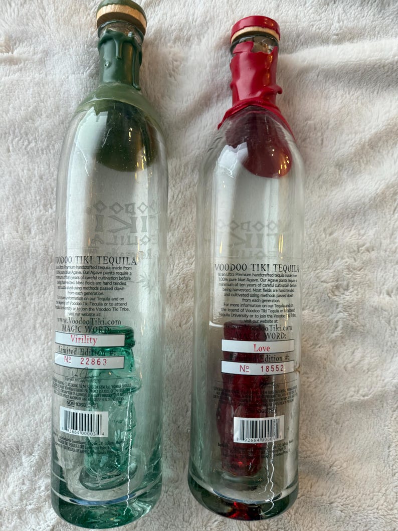Rare Voodoo Tiki Tequila Bottles – Hand-carved Glass Sculptures Inside ...