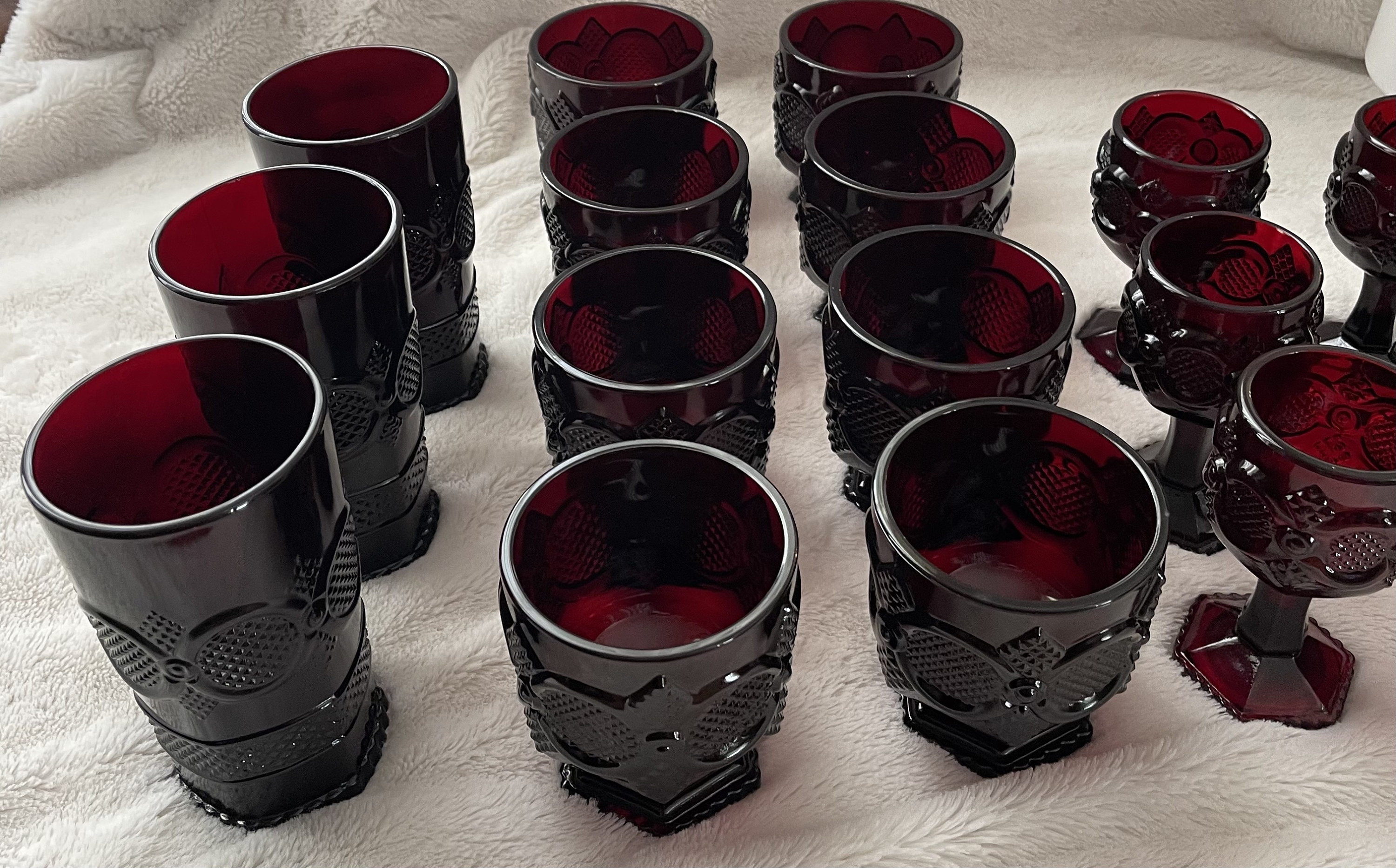 Vintage AVON 1876 Cape Cod Ruby Red Glassware Set – Elegant ...