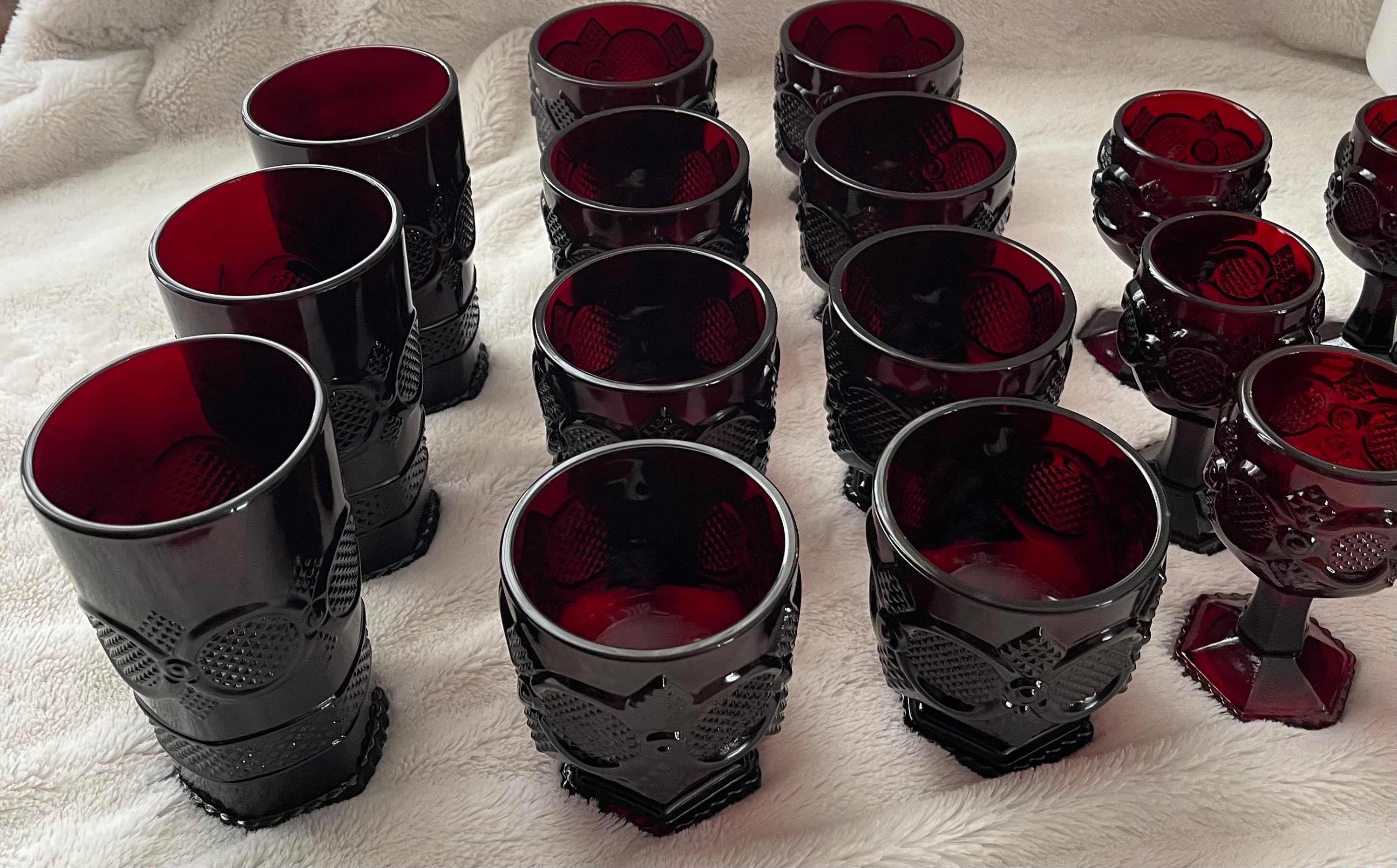 Vintage AVON 1876 Cape Cod Ruby Red Glassware Set – Elegant ...