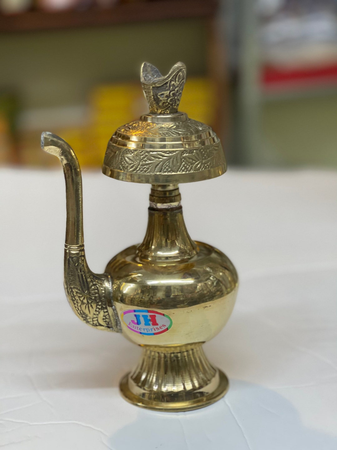 Tibetan Sacred Water Vase With Feather /brass Bumpa / Buddhist Ritual ...