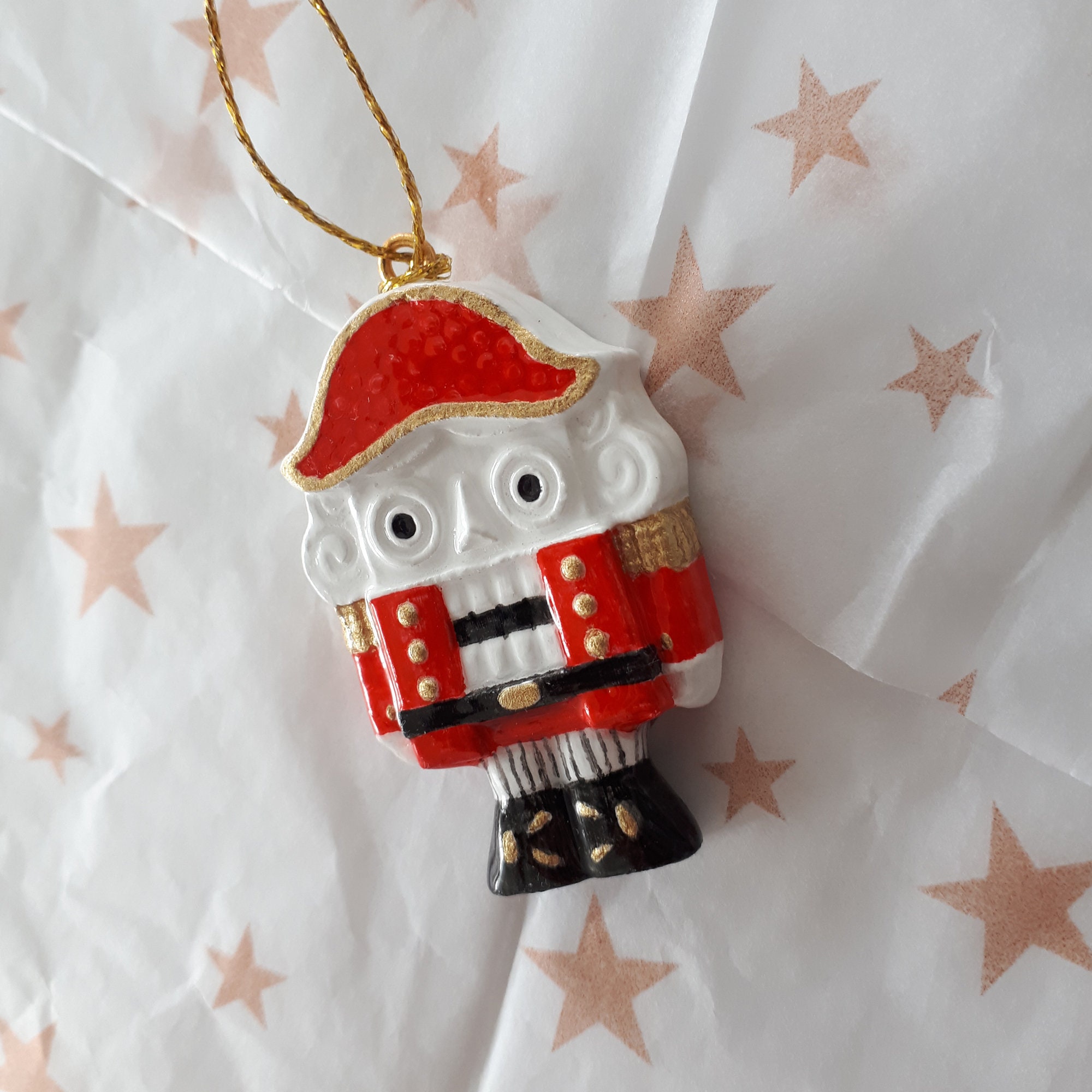 Handmade Clay Nutcracker - Air Dry Clay Ornament - Christmas Tree ...