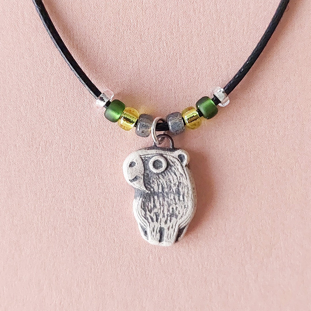 Capybara Clay Necklace - Quirky Capybara Charm - Etsy