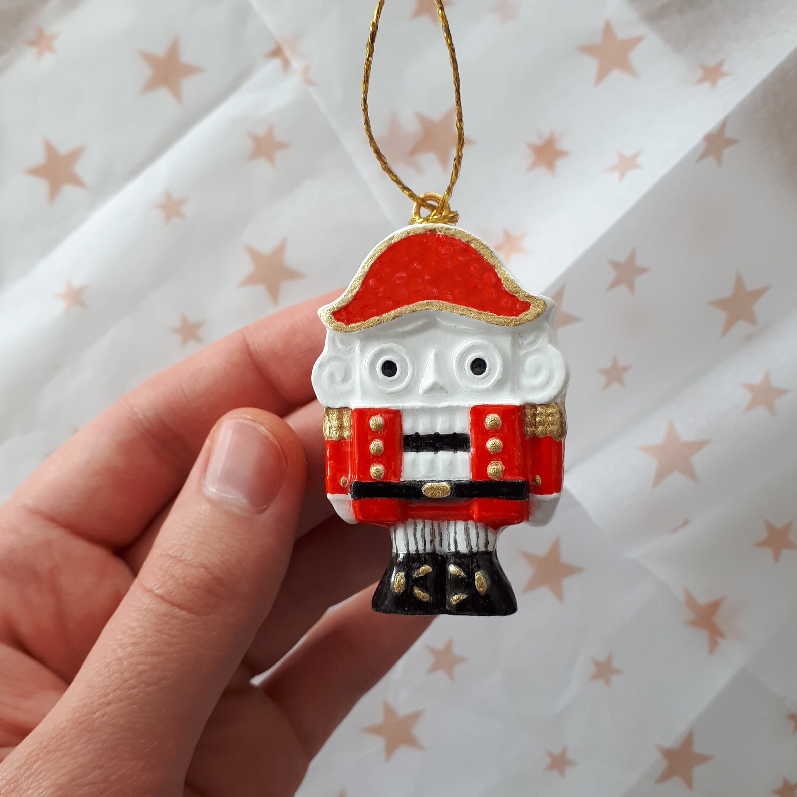 Handmade Clay Nutcracker - Air Dry Clay Ornament - Christmas Tree ...