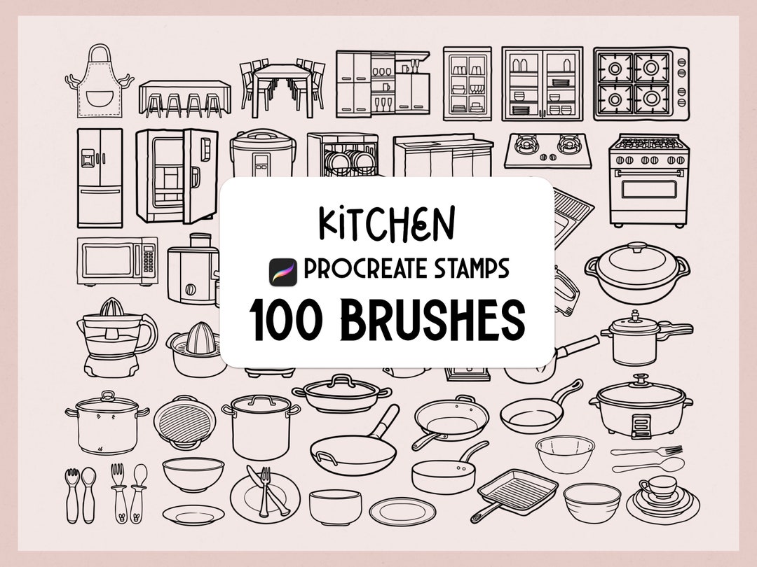 100 Kitchen Procreate Stamp Brush Set - Etsy Canada