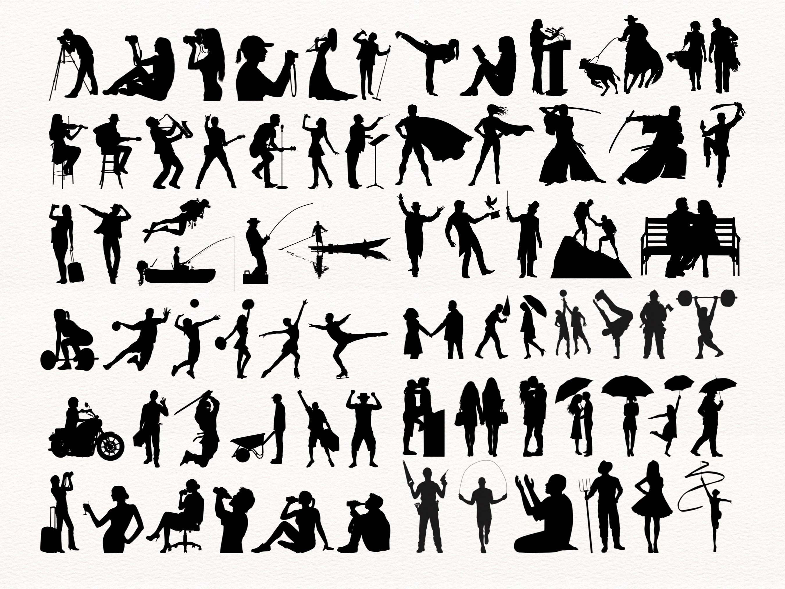 300 People Silhouette Procreate Stamp Brush Set - Etsy