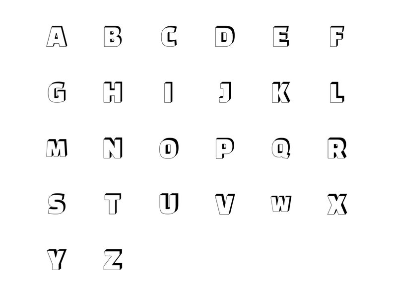 26 3d Alphabet Letter Procreate Stamp Brush Set - Etsy