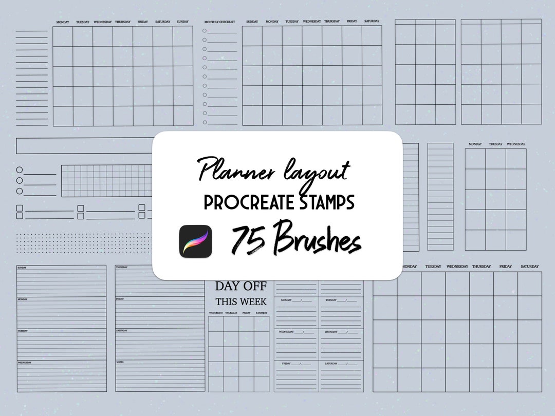 Digital Planner Layout Builder Stamp Brush Set - Etsy