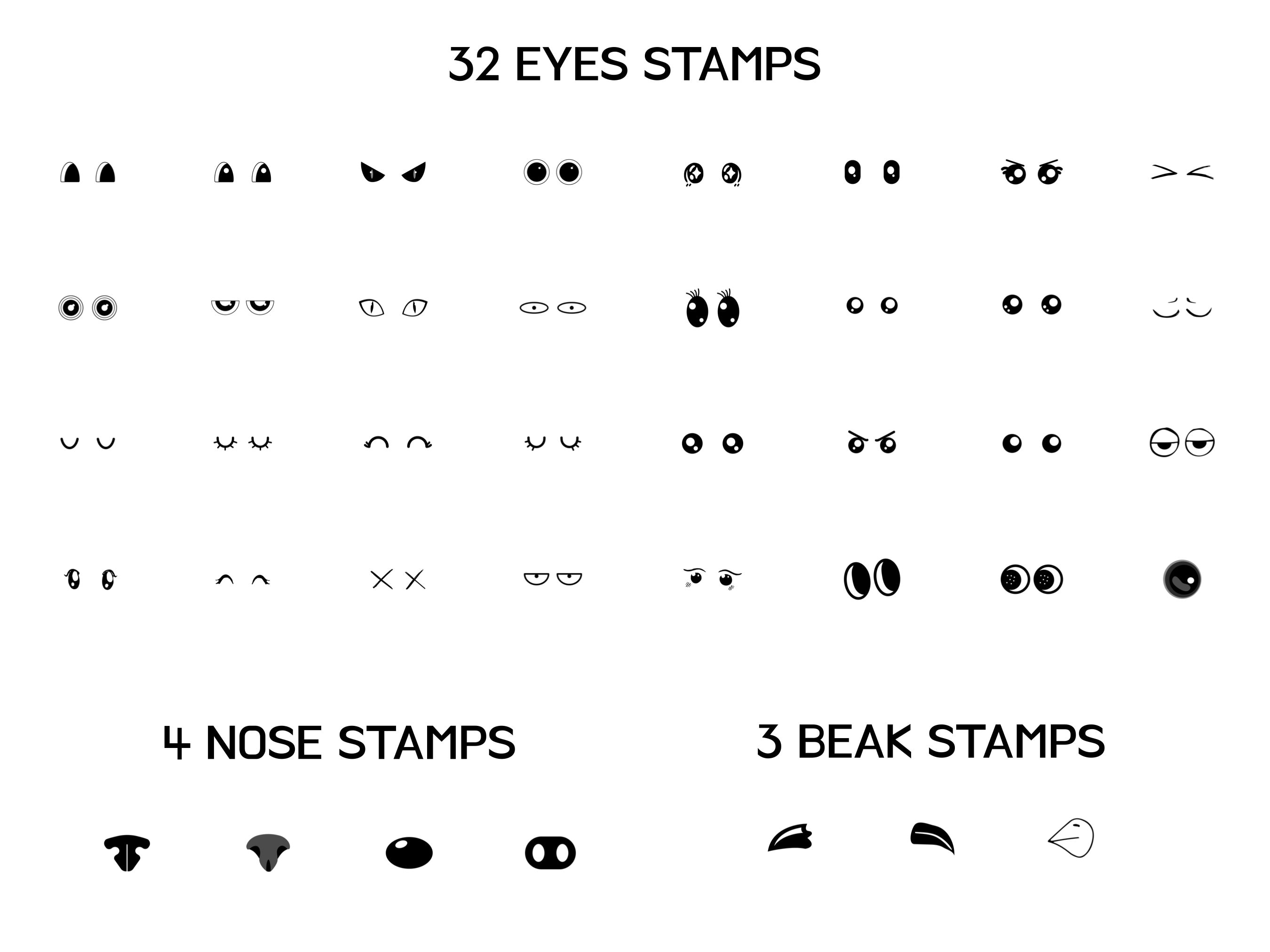 Kawaii & Cute Character Creator Procreate Stamp Brush Set - Etsy Australia
