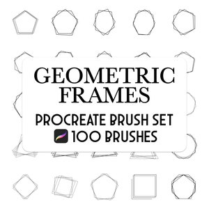 100 Geometric Frames Procreate Stamp Brush Set - Etsy