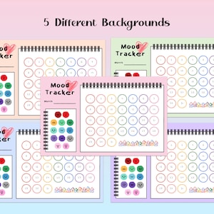 Digital Monthly Mood Tracker With Pre-cropped Emoji Stickers ...