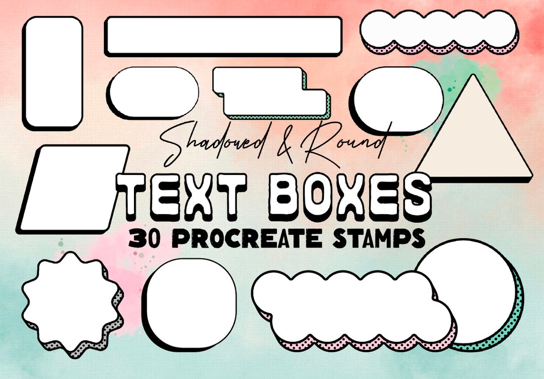 3d Shadowed Round Square Boxes Procreate Stamp Brush Set - Etsy