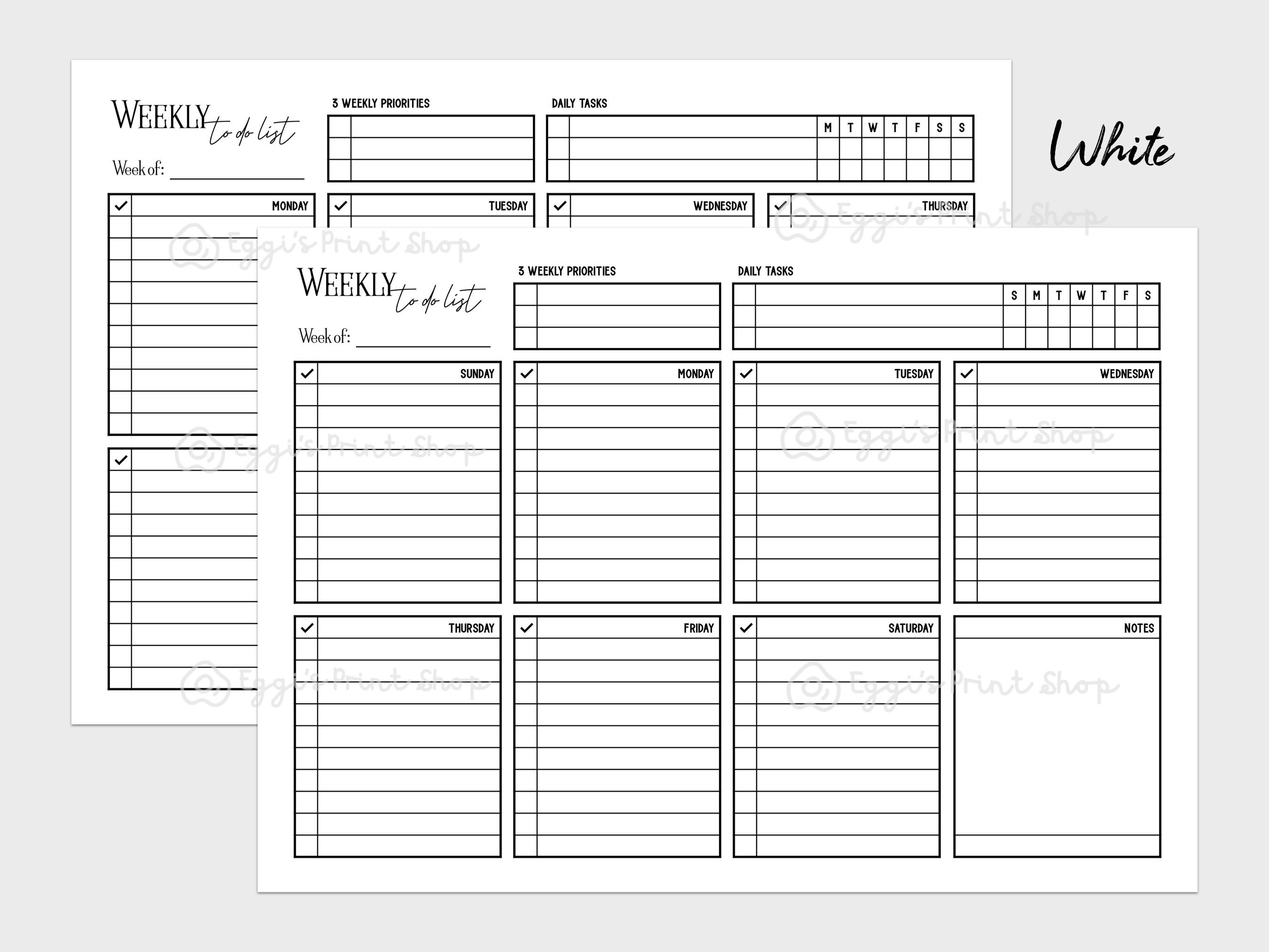 Weekly to Do List Template A4 Size PDF Goodnotes - Etsy Canada