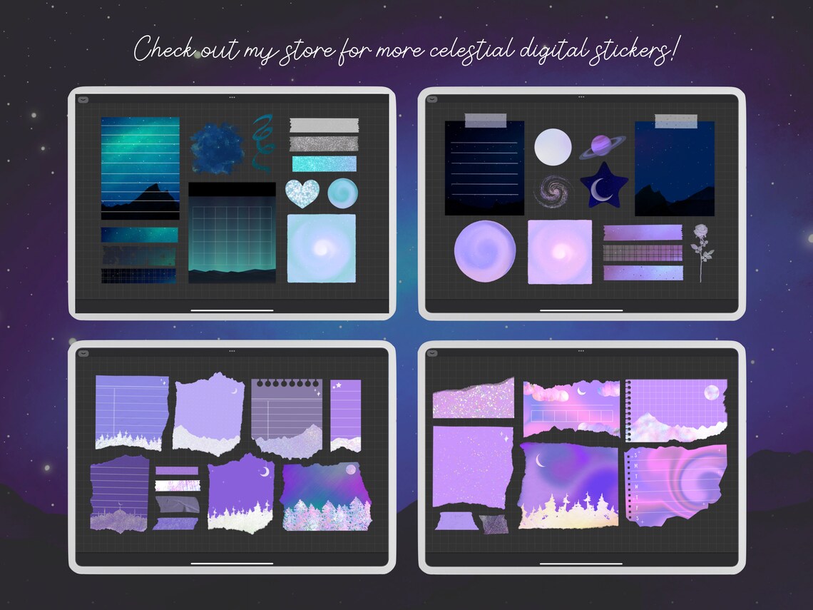 Celestial Depression Affirmation Digital Stickers Set - Etsy