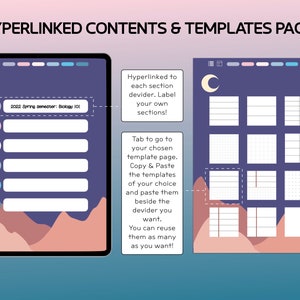 Boho Digital Notebook, 6 Hyperlinked, 12 Templates for Goodnotes ...