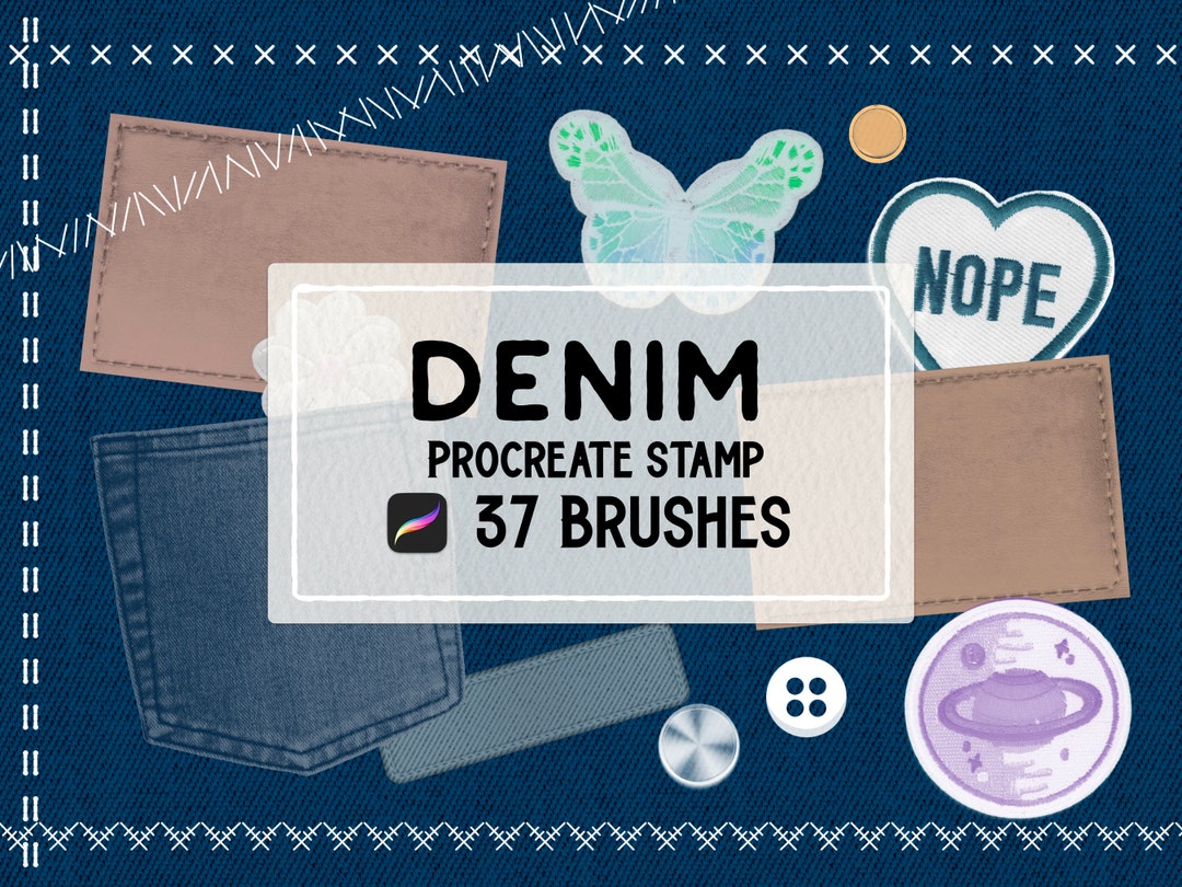 Denim Texture Procreate Brush Set - Stitches, Jeans, Patches - Etsy