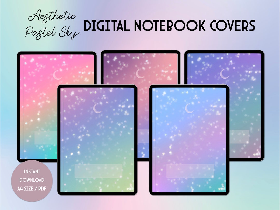 Aesthetic Pastel Sky Digital Notebook Covers - Goodnotes, PDF, Digital ...