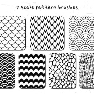 Snake Scale Print Pattern Procreate Brush Set - Etsy
