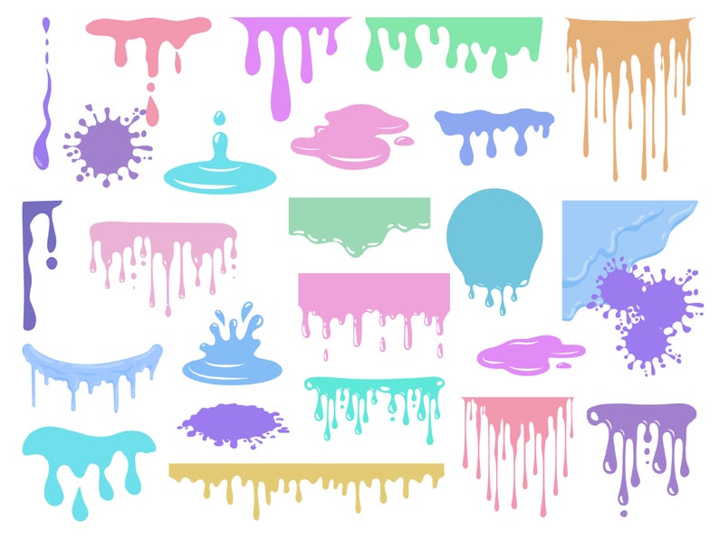 Drip Procreate Stamp Brush Set, Paint, Watercolor, Dripping, Blood ...