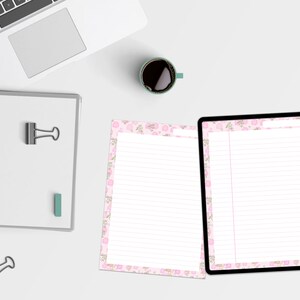 Aesthetic Flower Digital Notes Template - Printable, A4, US Letter ...