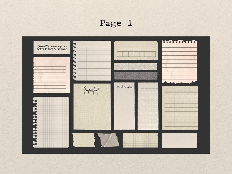 Vintage Torn Paper Digital Stickers Set 2 Sticky Notes - Etsy