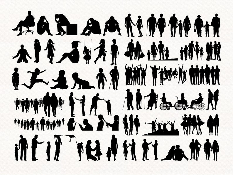 300 People Silhouette Procreate Stamp Brush Set - Etsy
