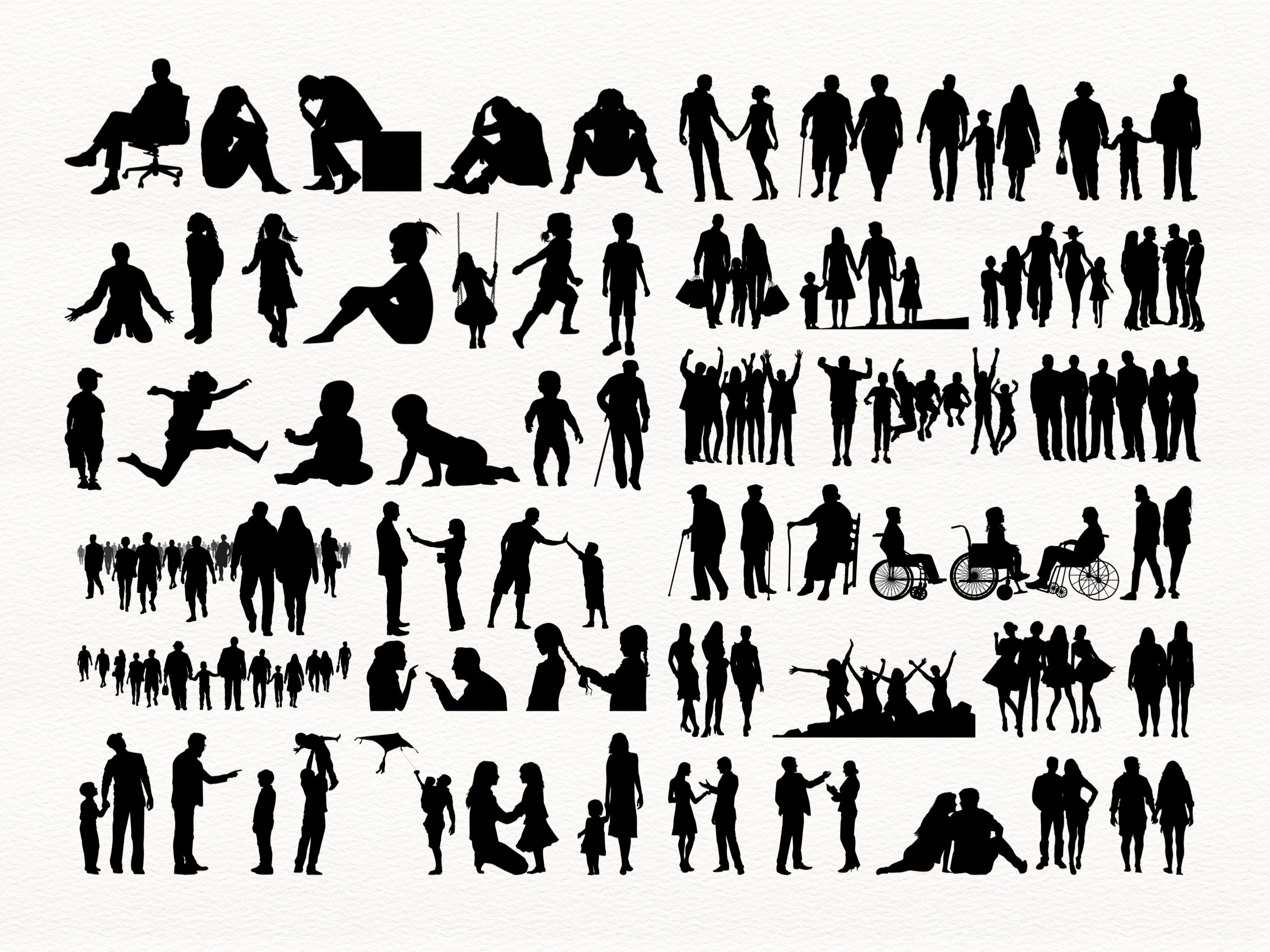 300 People Silhouette Procreate Stamp Brush Set - Etsy