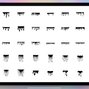 Drip Procreate Stamp Brush Set, Paint, Watercolor, Dripping, Blood ...