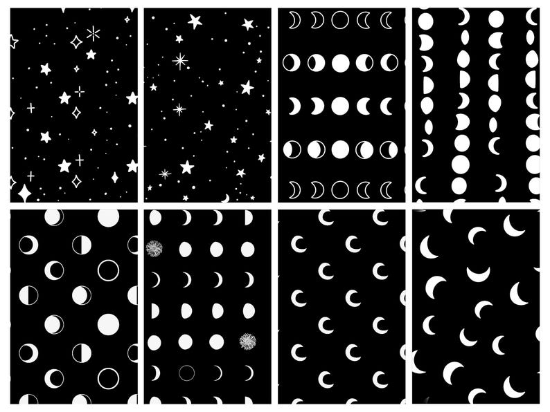 Seamless Moon & Star Patterns Procreate Brush Set - Etsy UK