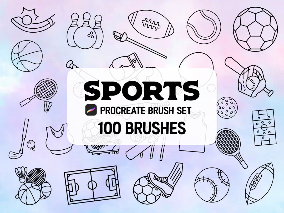 Sports, Workout, Exercise Procreate Stamp Brush Set - Etsy