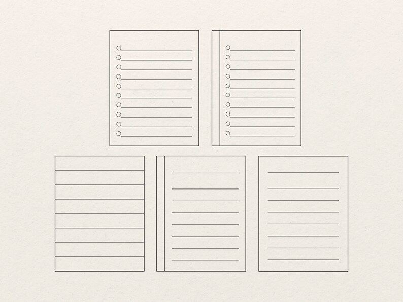 US Letter Ratio Note Templates Procreate Stamp Brush Set - Etsy