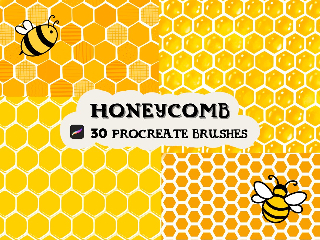 Honeycomb Hive Procreate Pattern Brush Set - Etsy