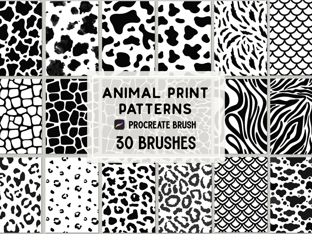 Animal Print Pattern Procreate Brush Set - Etsy