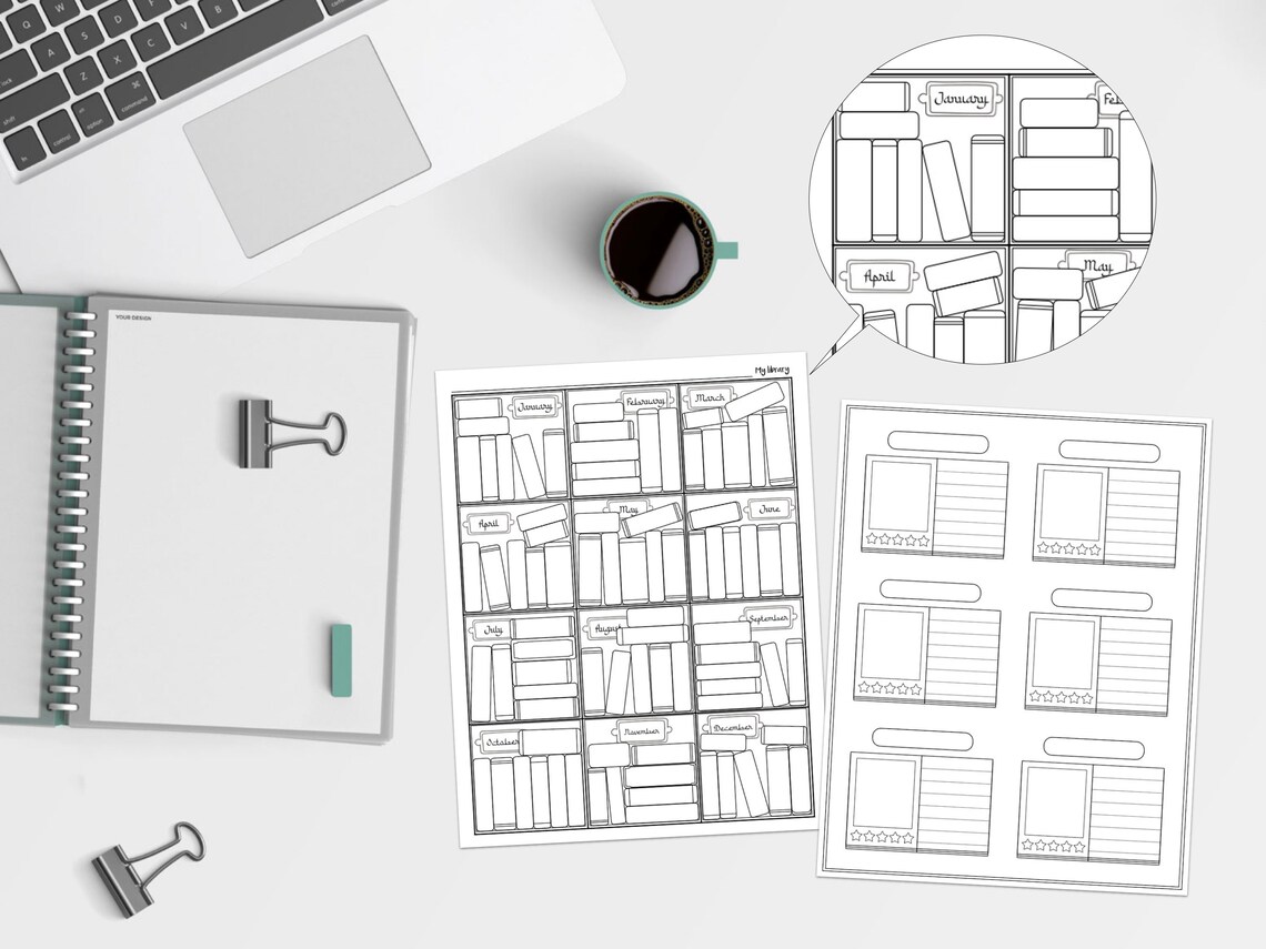 Book Log / Reading Tracker Printable Digital Planner PDF | Etsy