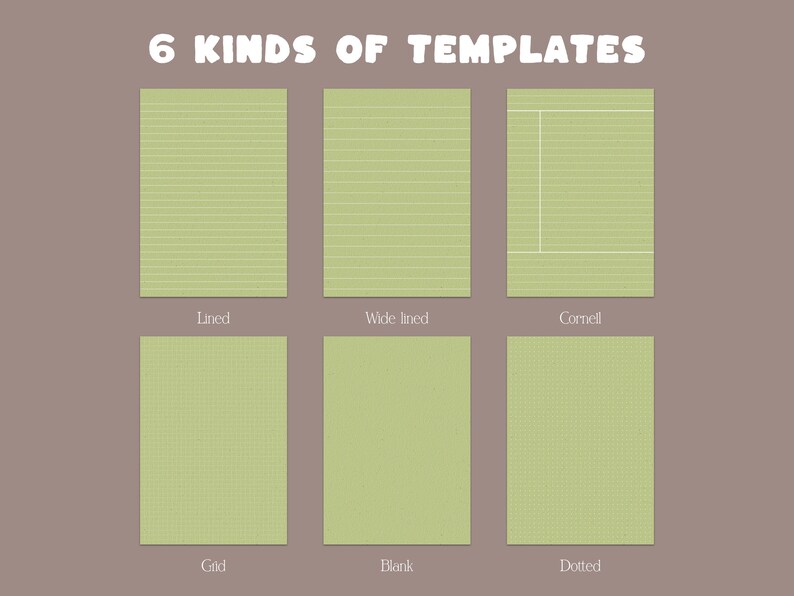 Textured Green Digital Notes Template - Printable, A4, US Letter ...