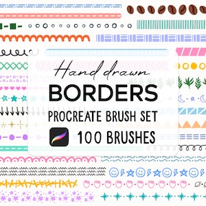 Hand Drawn Border & Divider Lines Procreate Brush Set - Etsy