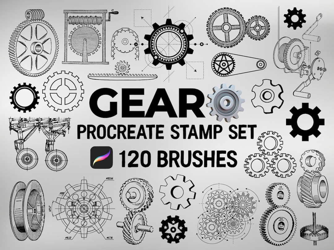 Gear Procreate Brush Set - Etsy