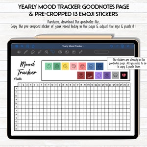 Digital Yearly Mood Tracker With Pre-cropped Emoji Stickers - Goodnotes ...