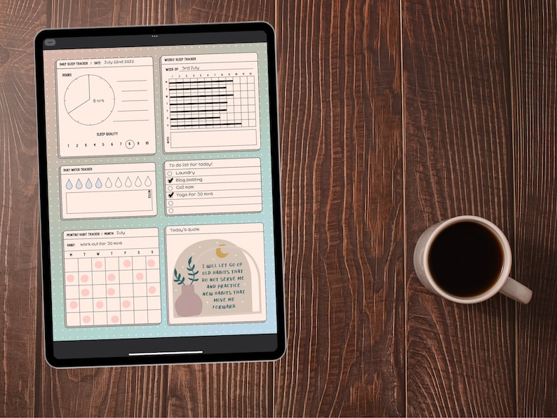 Health Tracker & Checklist Widget Digital Stickers Set - Etsy