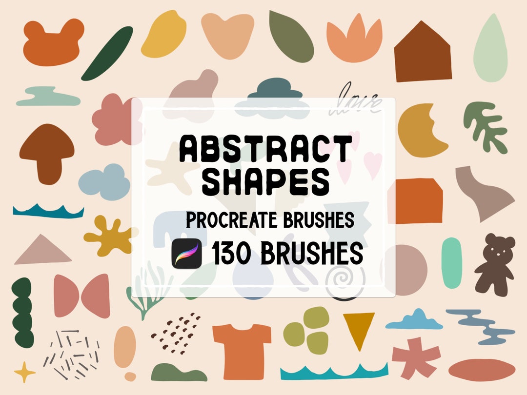 Abstract Shape Silhouette Procreate Stamp Brush Set - Etsy