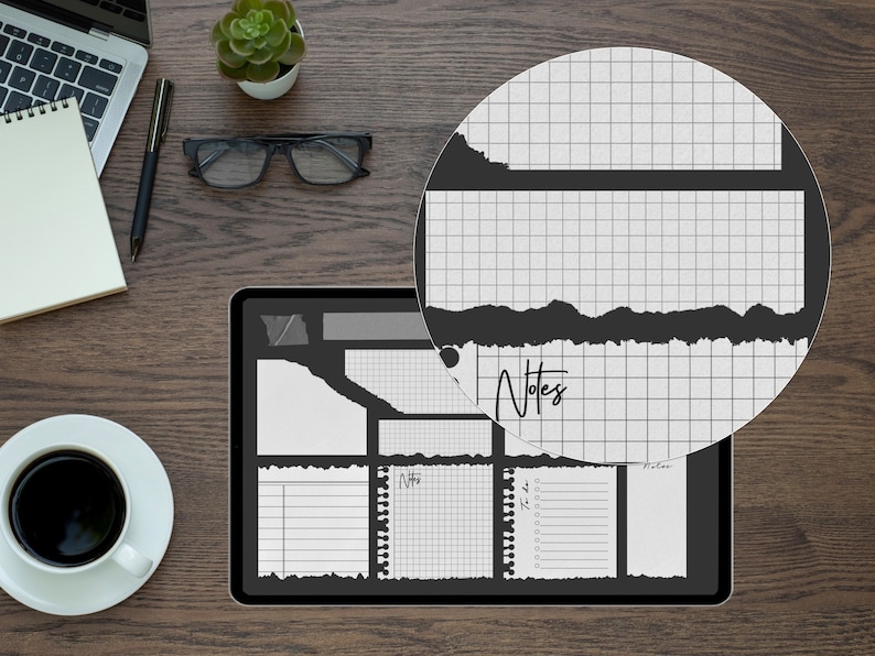 Vintage Torn Paper Digital Stickers Set - Sticky Notes, Washi Tapes ...