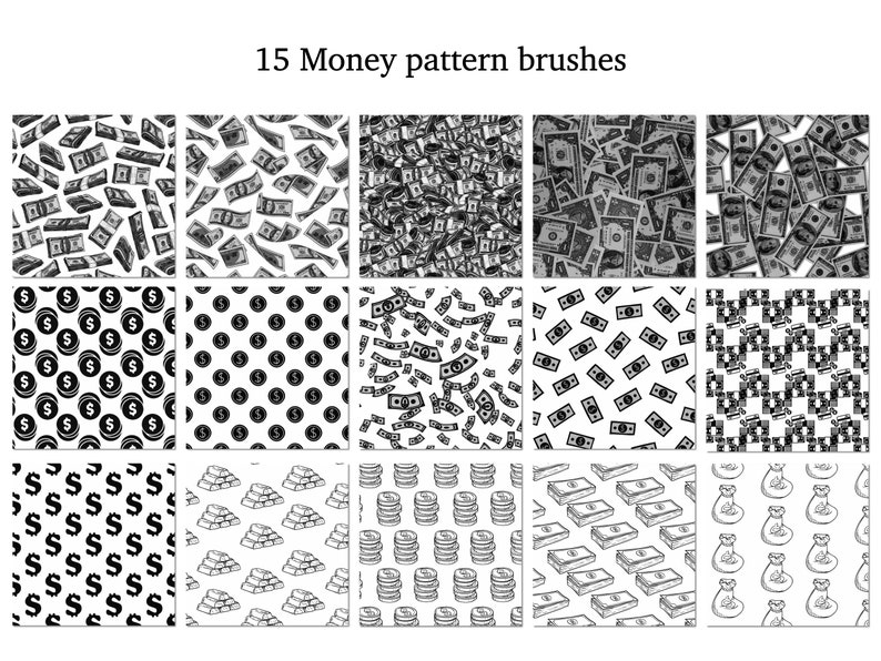 Money Patterns Procreate Brush and Stamp Set - Etsy