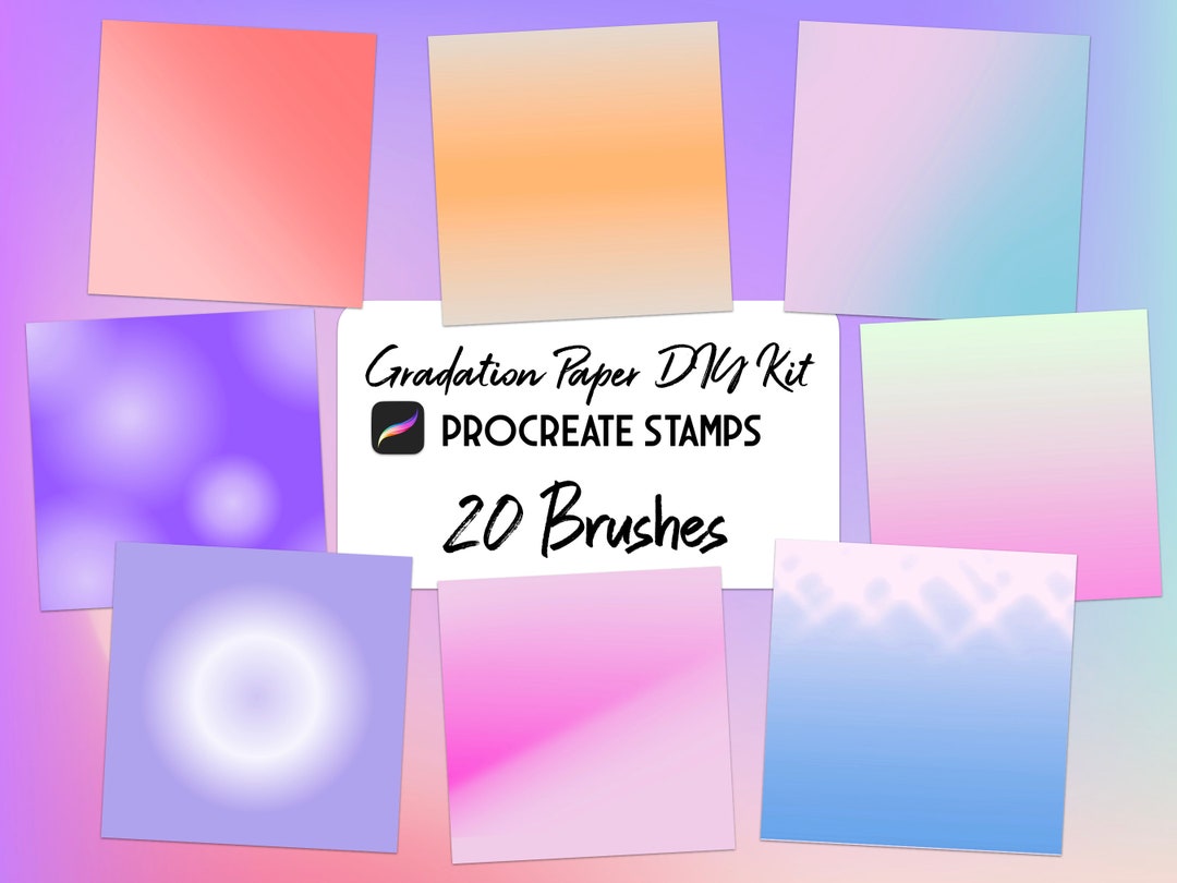 Gradation Paper Maker Kit Procreate Stamp Brush Set - Etsy