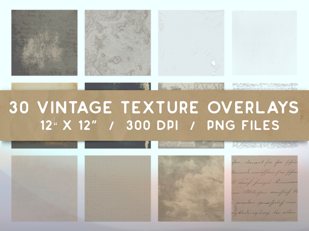 30 Vintage Texture Overlay Kit Clip Art PNG Set - Etsy