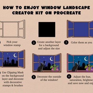 Window Landscape Creator Procreate Stamp Brush Set - Etsy